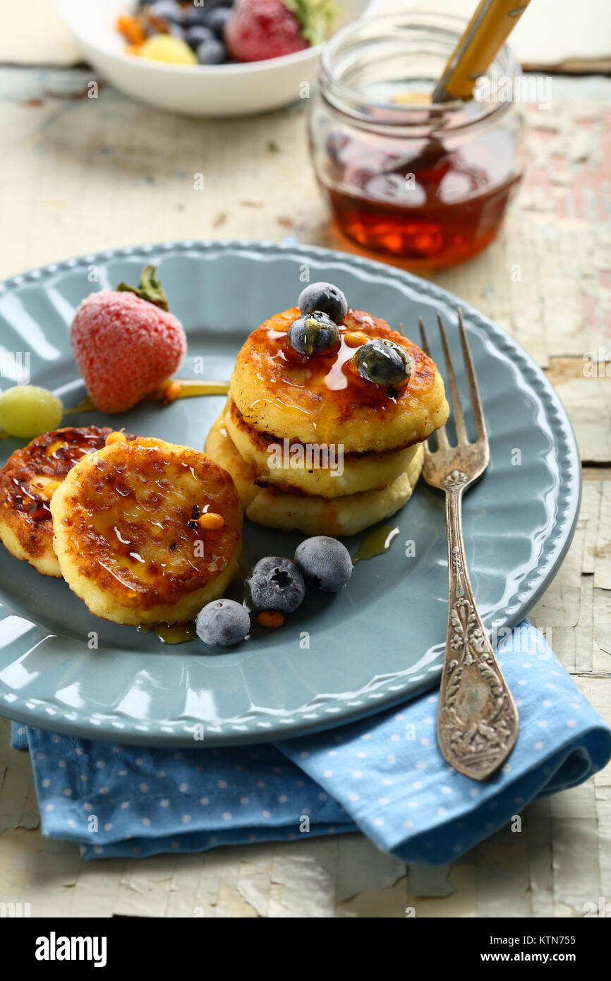 Sweet breakfast pancakes, food closeup Stock Photo - Alamy