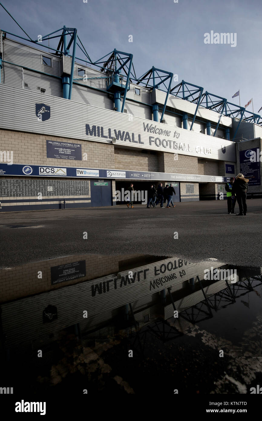 General view of Millwall Football club as fans make their way to the ...