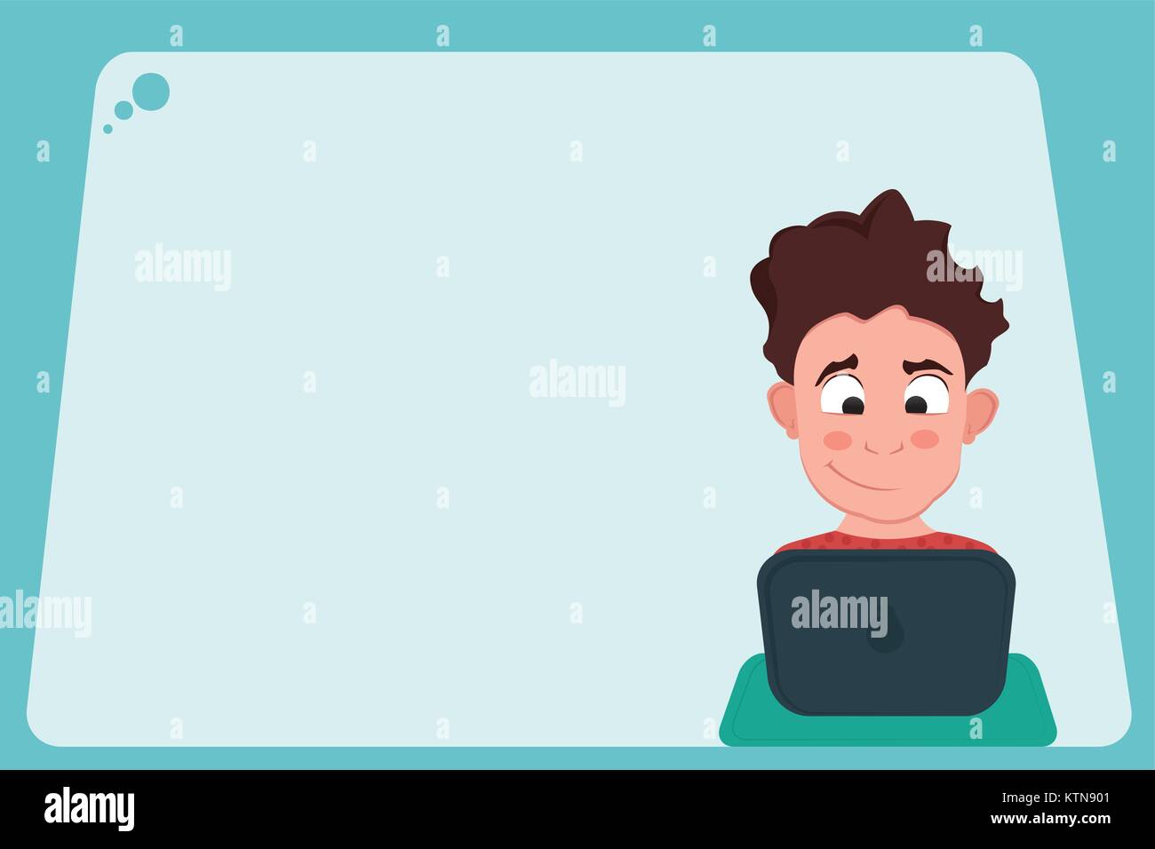 Young Programmer Man Character Coding On Notebook Or Having Romantic Chart In Internet With