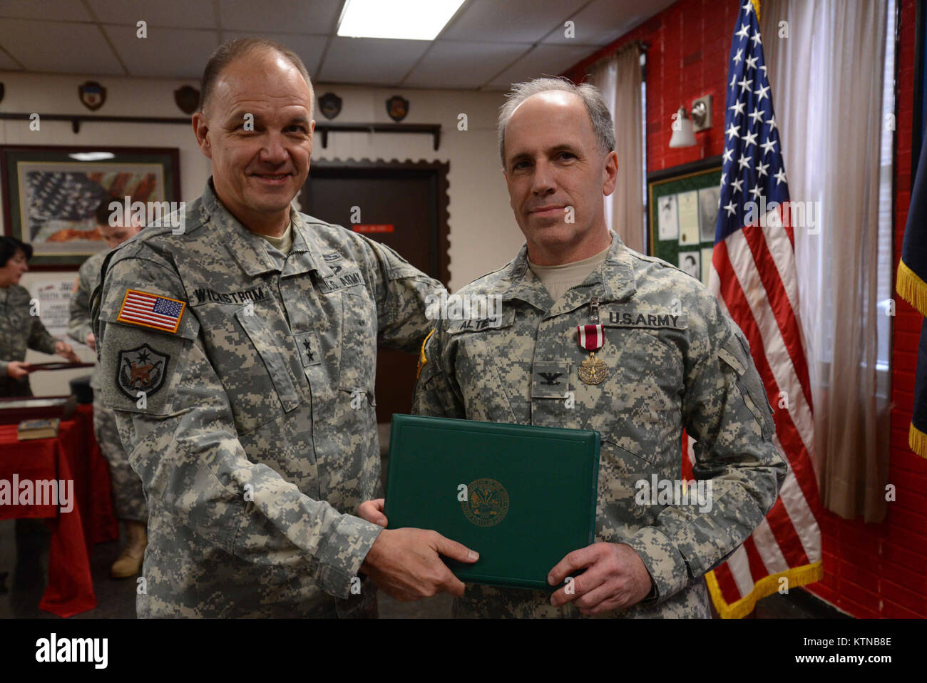 Presentation of US military award Stock Photo - Alamy