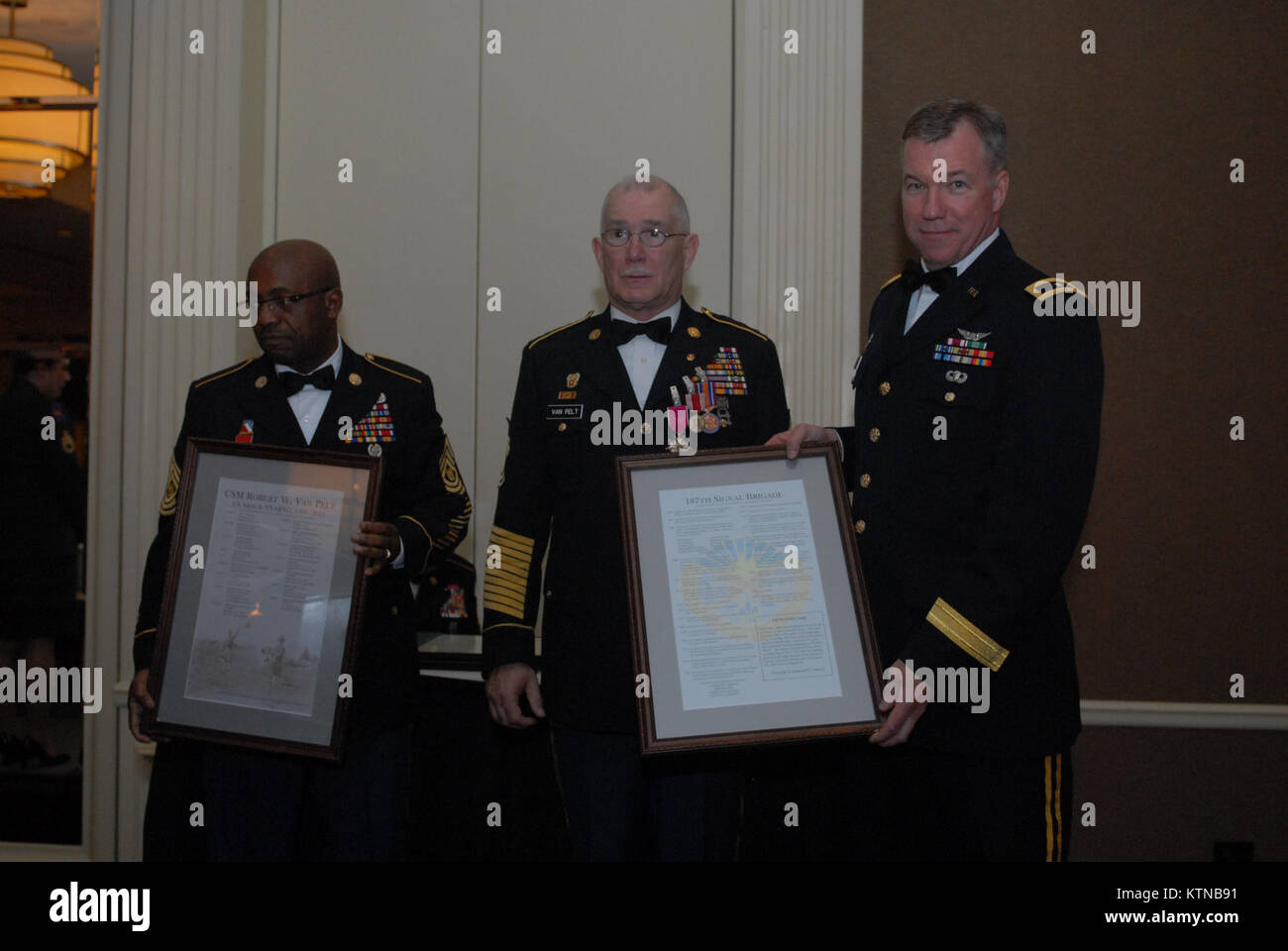 Presentation of US military award Stock Photo - Alamy