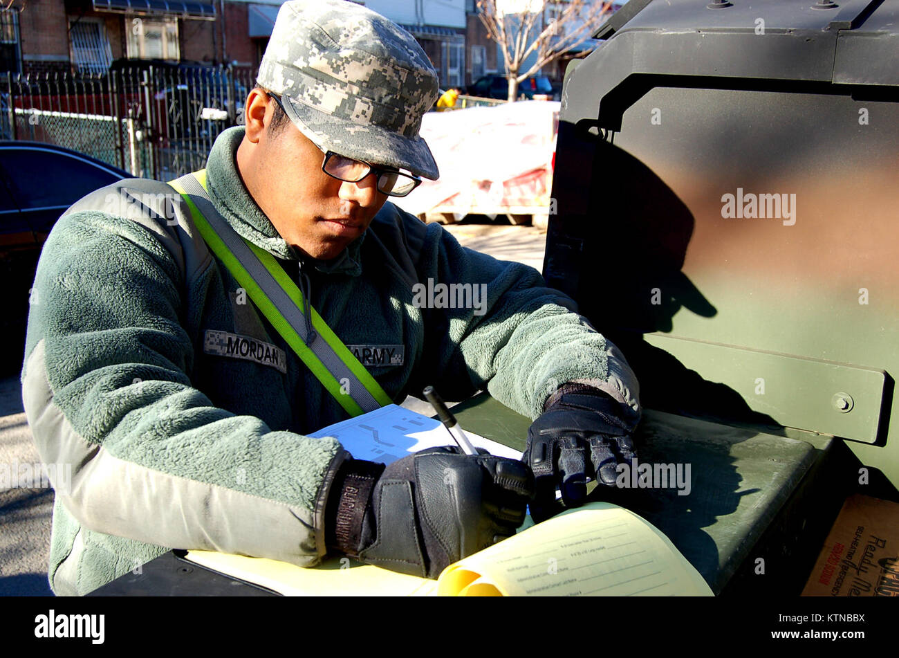 BROOKLYN, NY -- Pvt. Joel Mordan, a motor transport operator with 1st ...