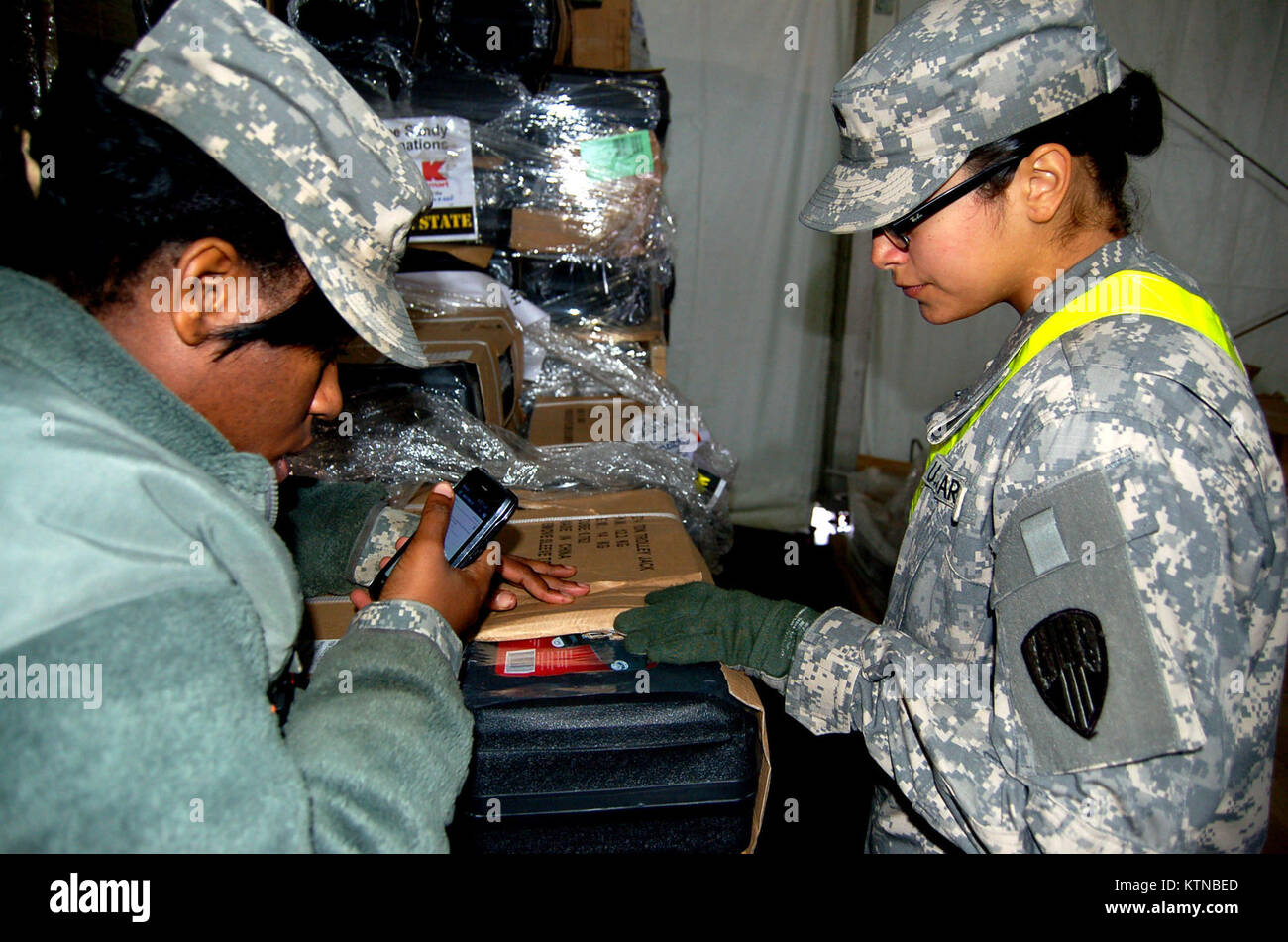 BROOKLYN, NY -- Spec. Damali Christopher (l.) and Private First Class ...