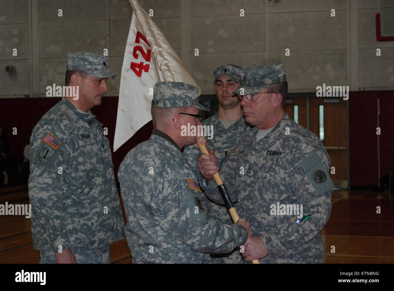 NISKAYUNA-- Capt. Steven Kitchen transfers the guidon of Company E ...