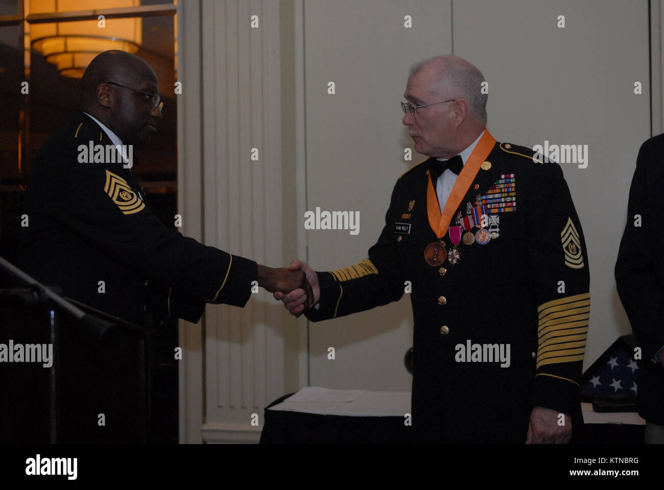 Presentation of US military award Stock Photo - Alamy