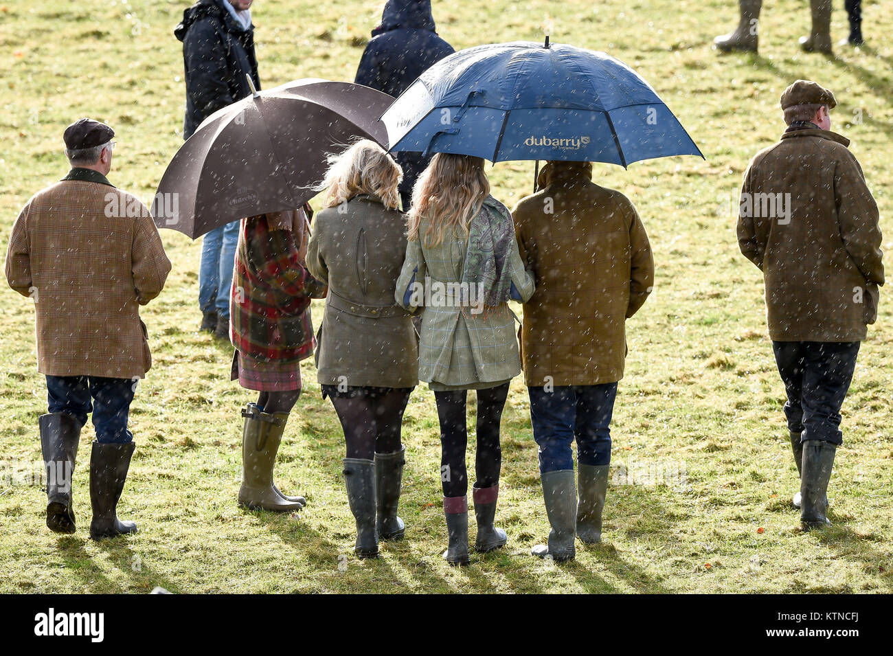Spectators watch as the Duke of Beaufort's Boxing Day Hunt takes place ...