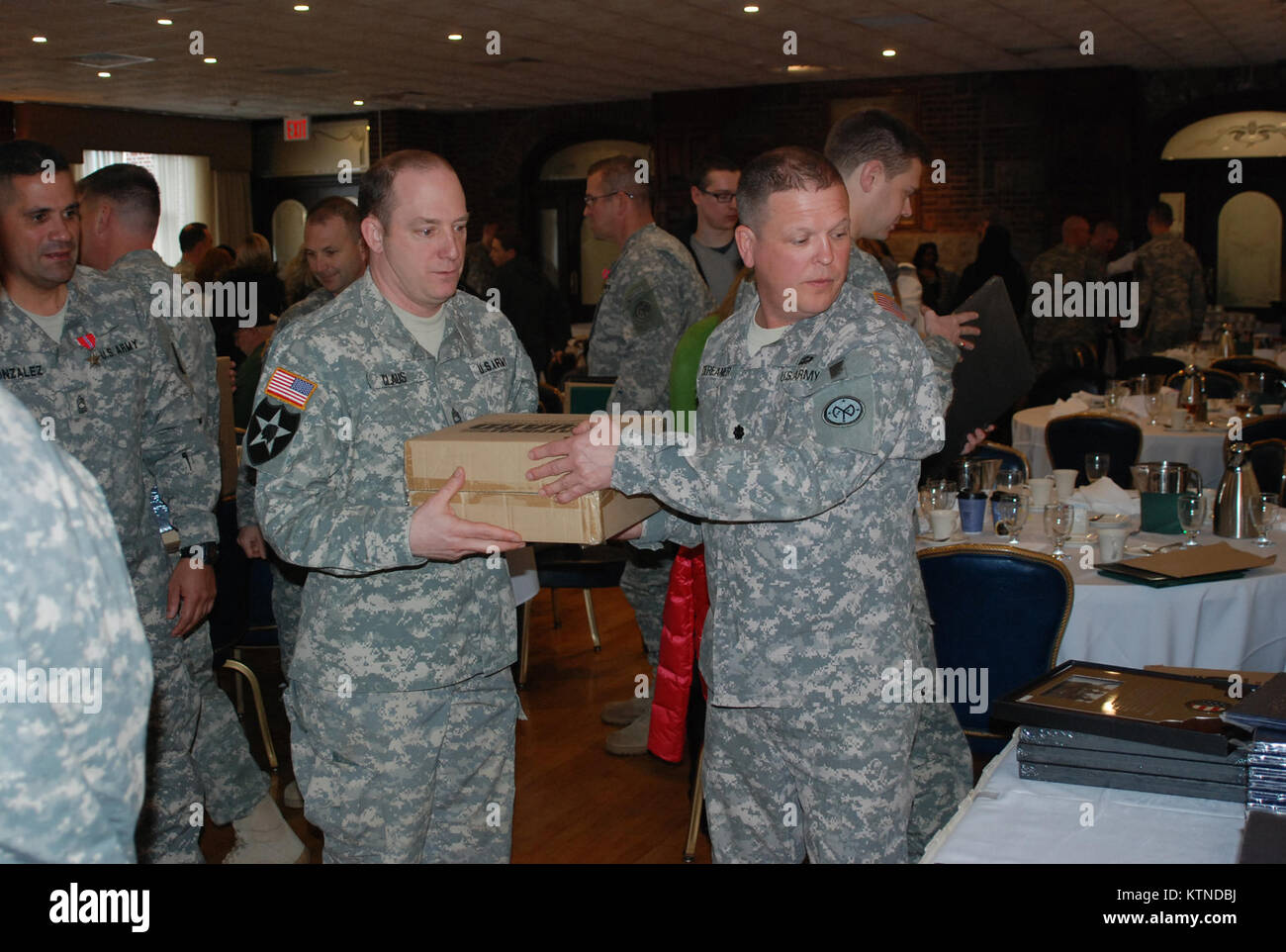 NEW YORK – New York Army National Guard Lt. Col. Brian DeReamer, right ...