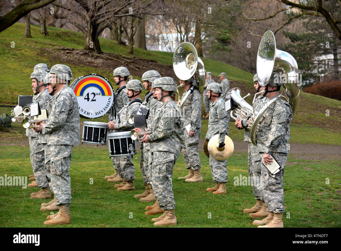 42nd Infantry (Rainbow) Division band at the change of command ceremony ...