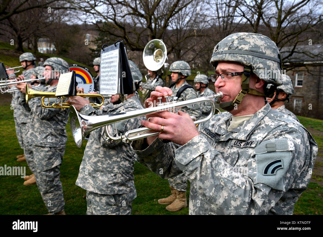 42nd Infantry (Rainbow) Division band at the change of command ceremony ...