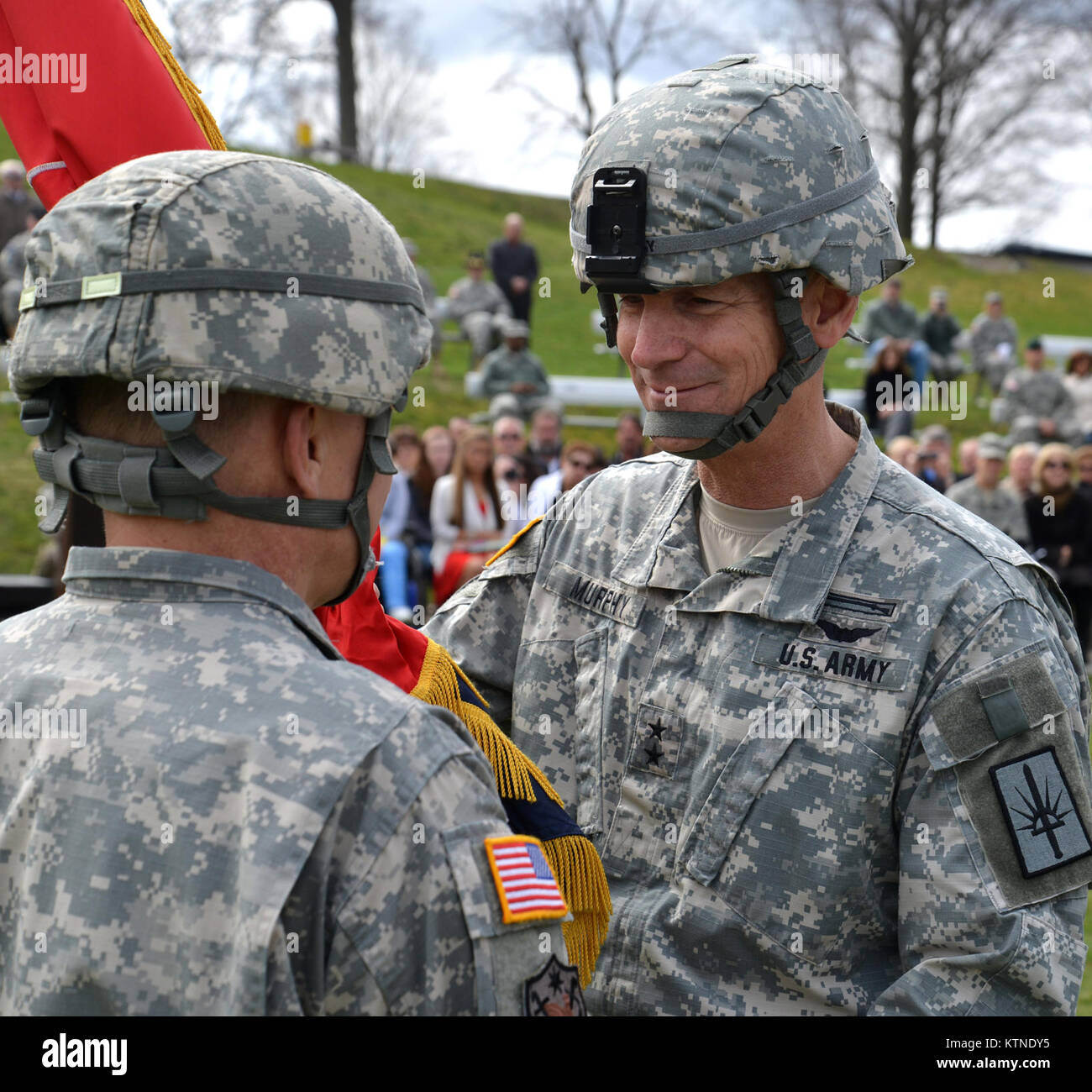 Major General Steven Wickstrom, the outgoing division commander passes ...