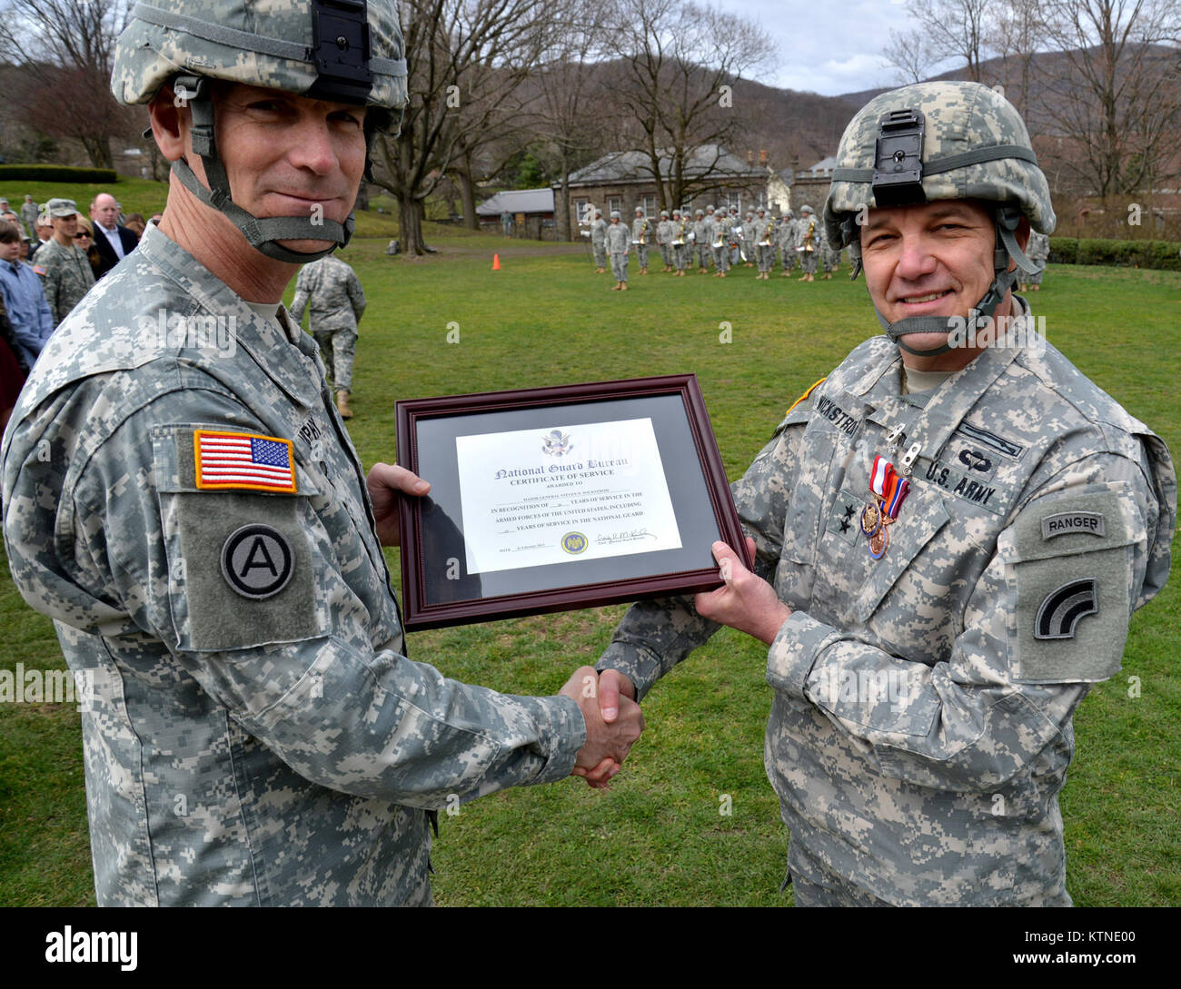Major General Steven Wickstrom receives the Certificate of Service from ...