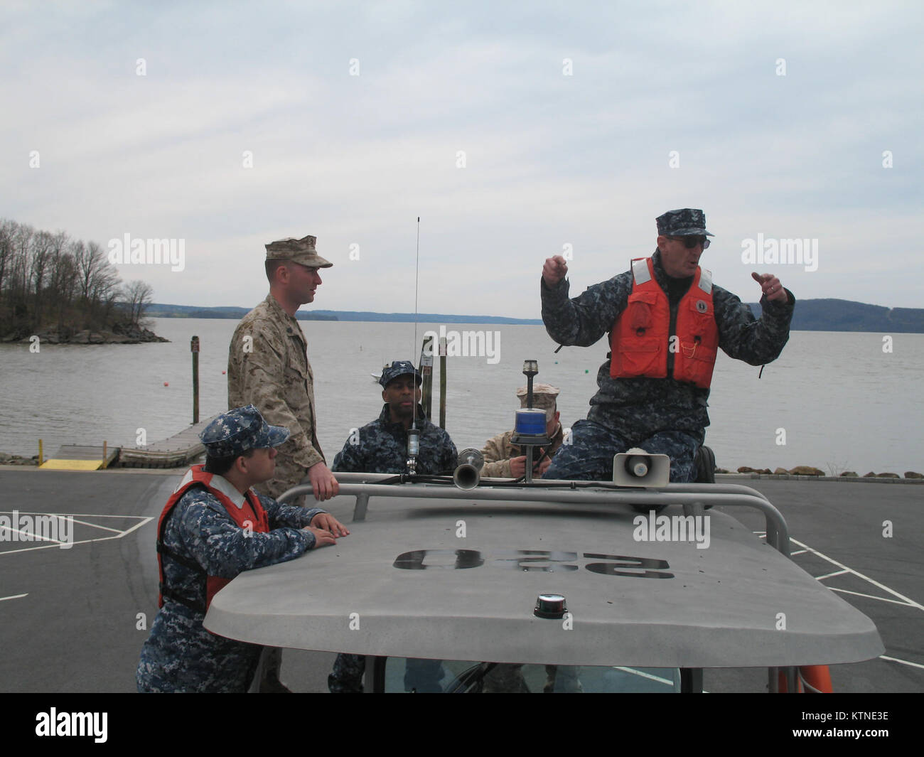 National Guard on boat Stock Photo - Alamy