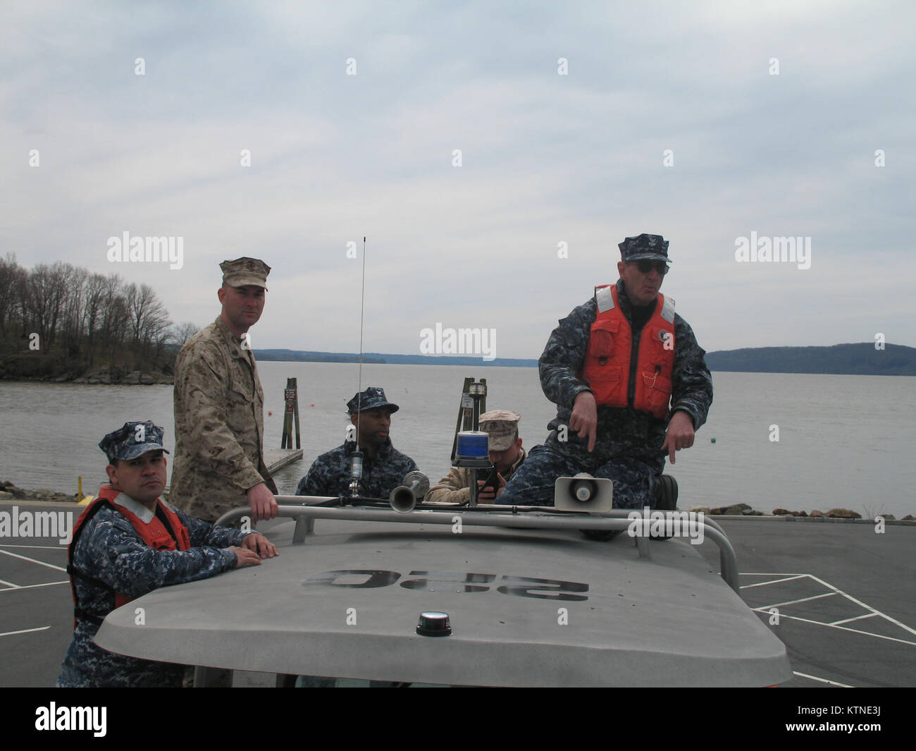 National Guard on boat Stock Photo - Alamy