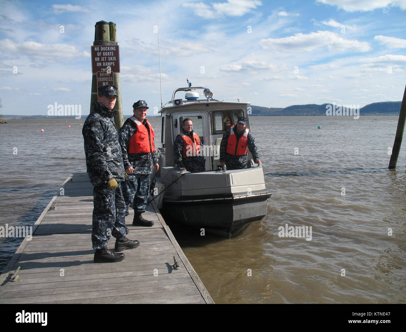 National Guard on boat Stock Photo - Alamy