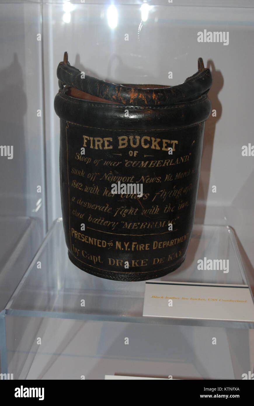 SARATOGA SPRING -- This leather fire bucket from the ship USS ...