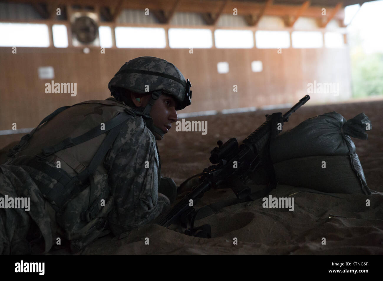 The soldiers of the 42nd Combat Aviation Brigade conduct their weapons ...