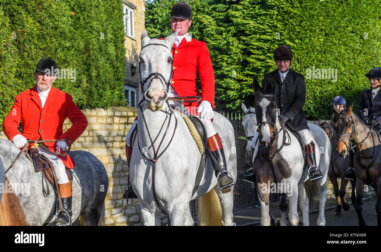 Brigstock, UK. 26th Dec, 2017. Participants in the Woodland Pytchley ...