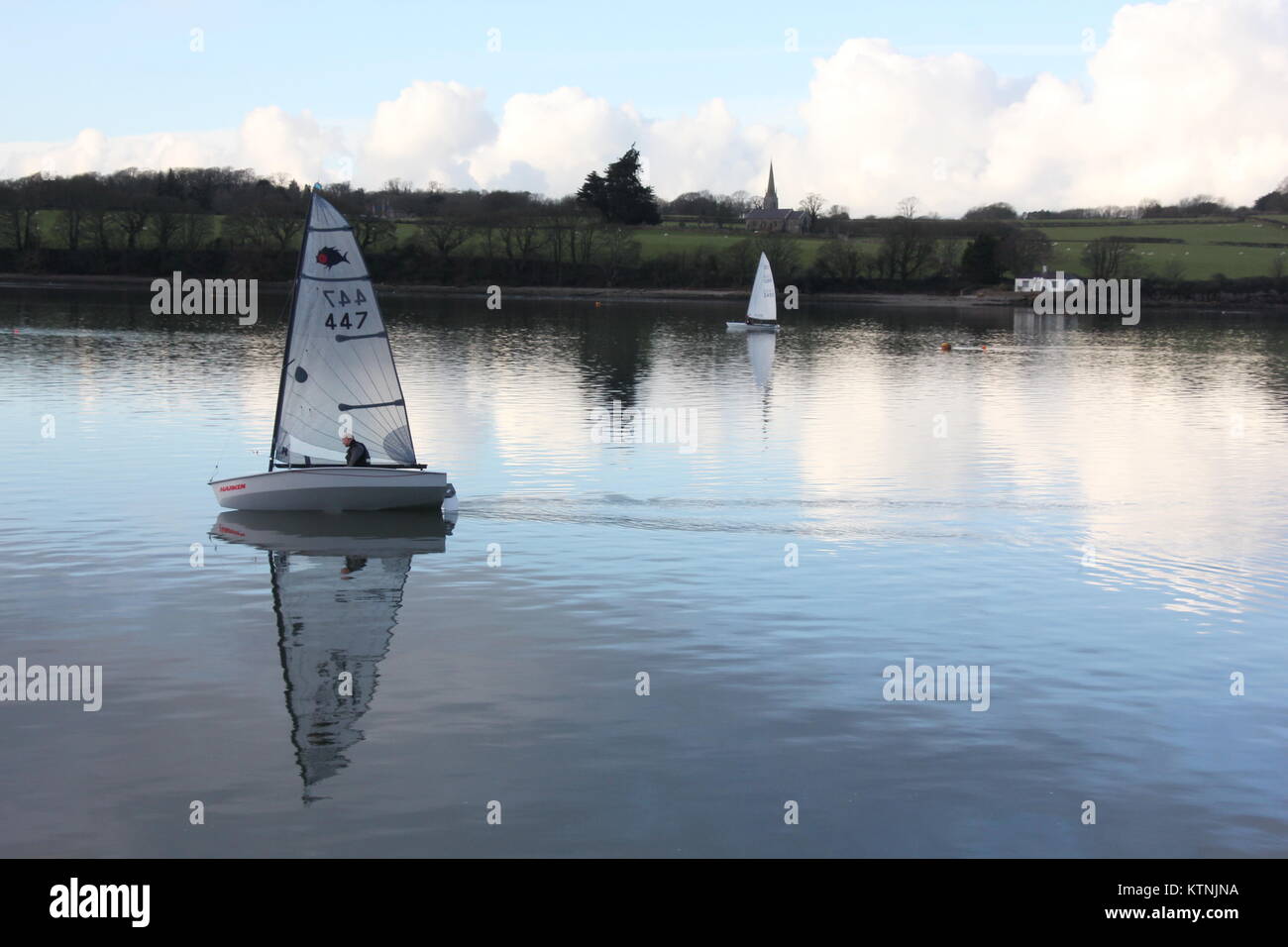 Sailing boats menai straits wales hi-res stock photography and images ...