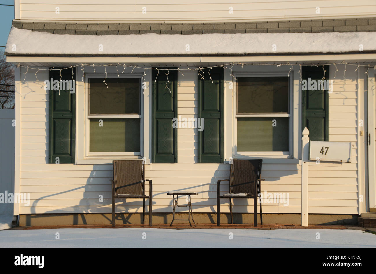 Levittown, USA. 10th Dec, 2017. A small residential house pictured in a ...