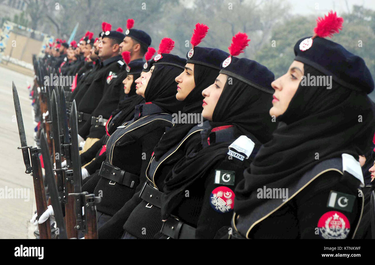 Police cadets are paying guard of honor and marching during annual sub ...