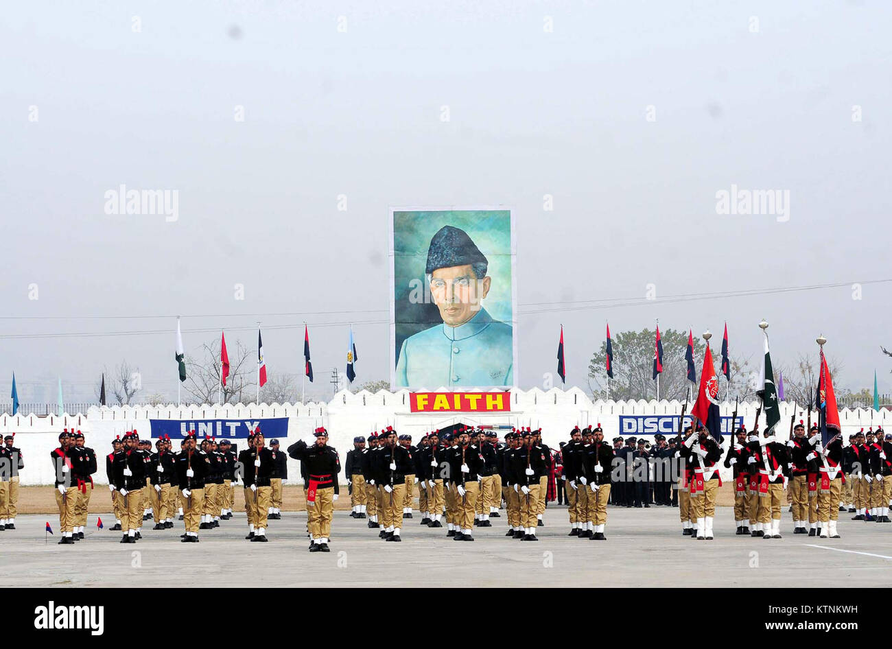 Police cadets are paying guard of honor and marching during annual sub ...
