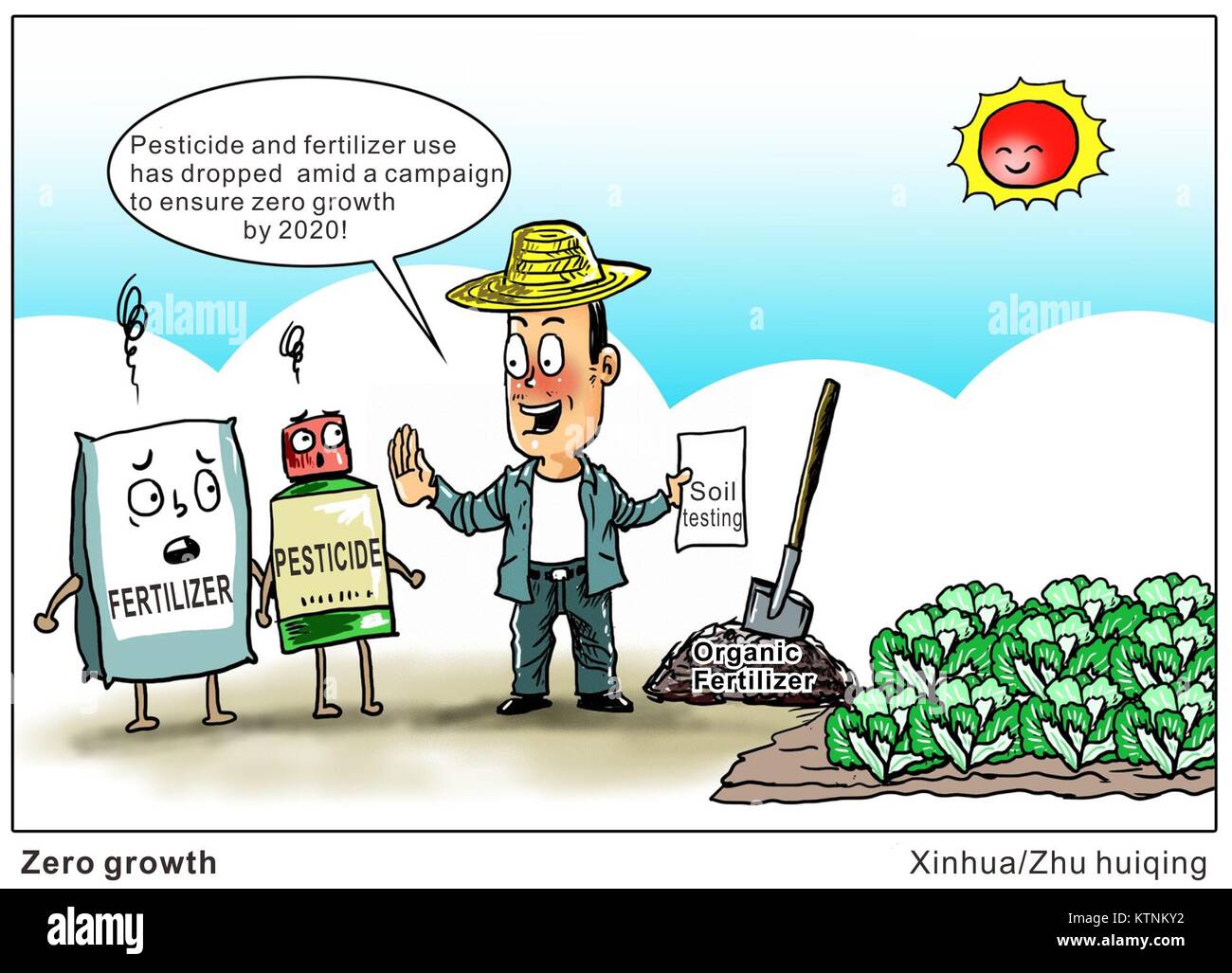 Beijing, China. 27th Dec, 2017. The cartoon shows China's pesticide and ...