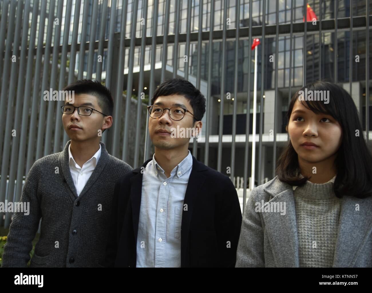 Hong Kong, CHINA. 27th Dec, 2017. Former student leaders and the key ...
