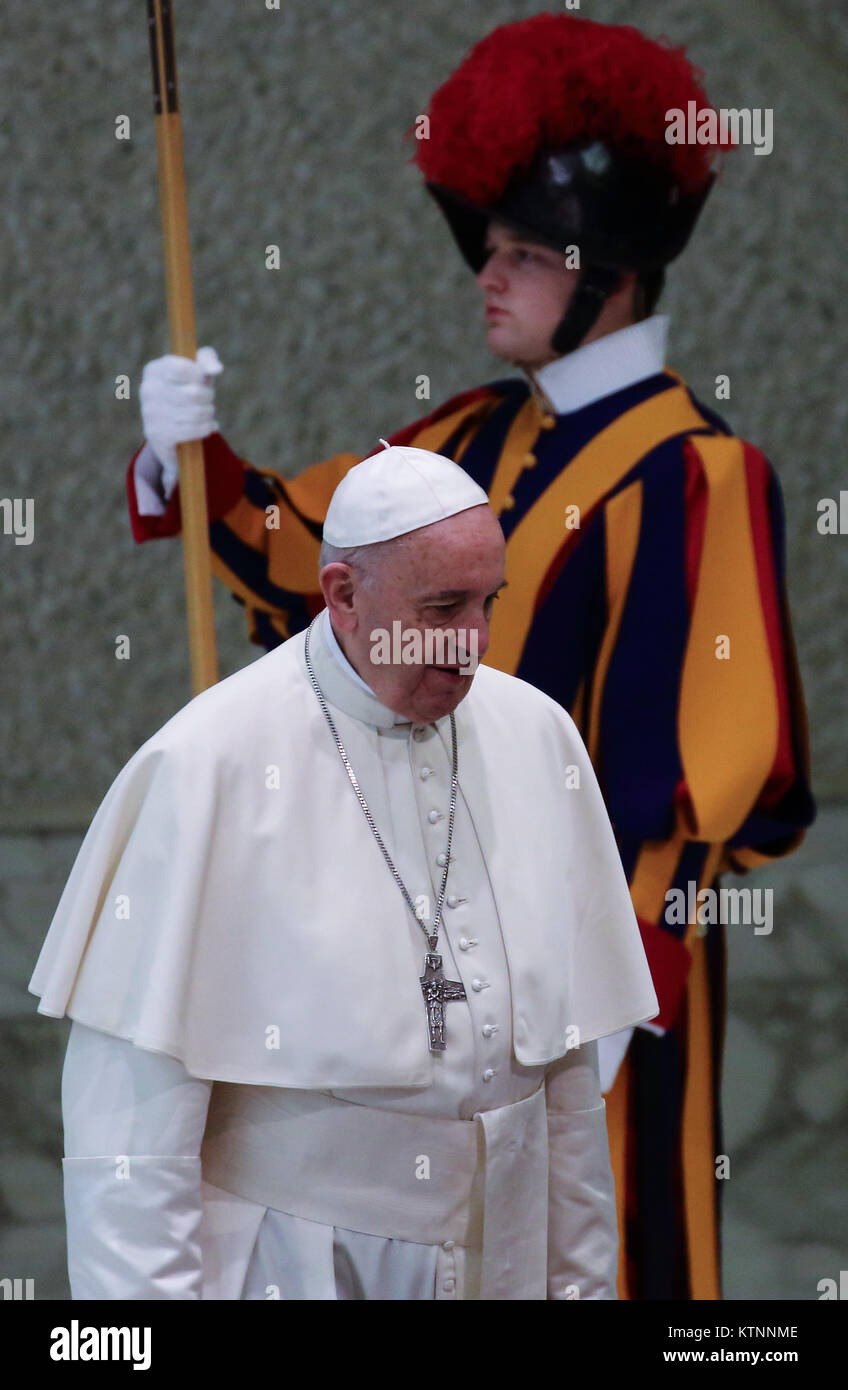 Vatcian City, Vatican. 27th Dec, 2017. POPE FRANCIS general audience in ...