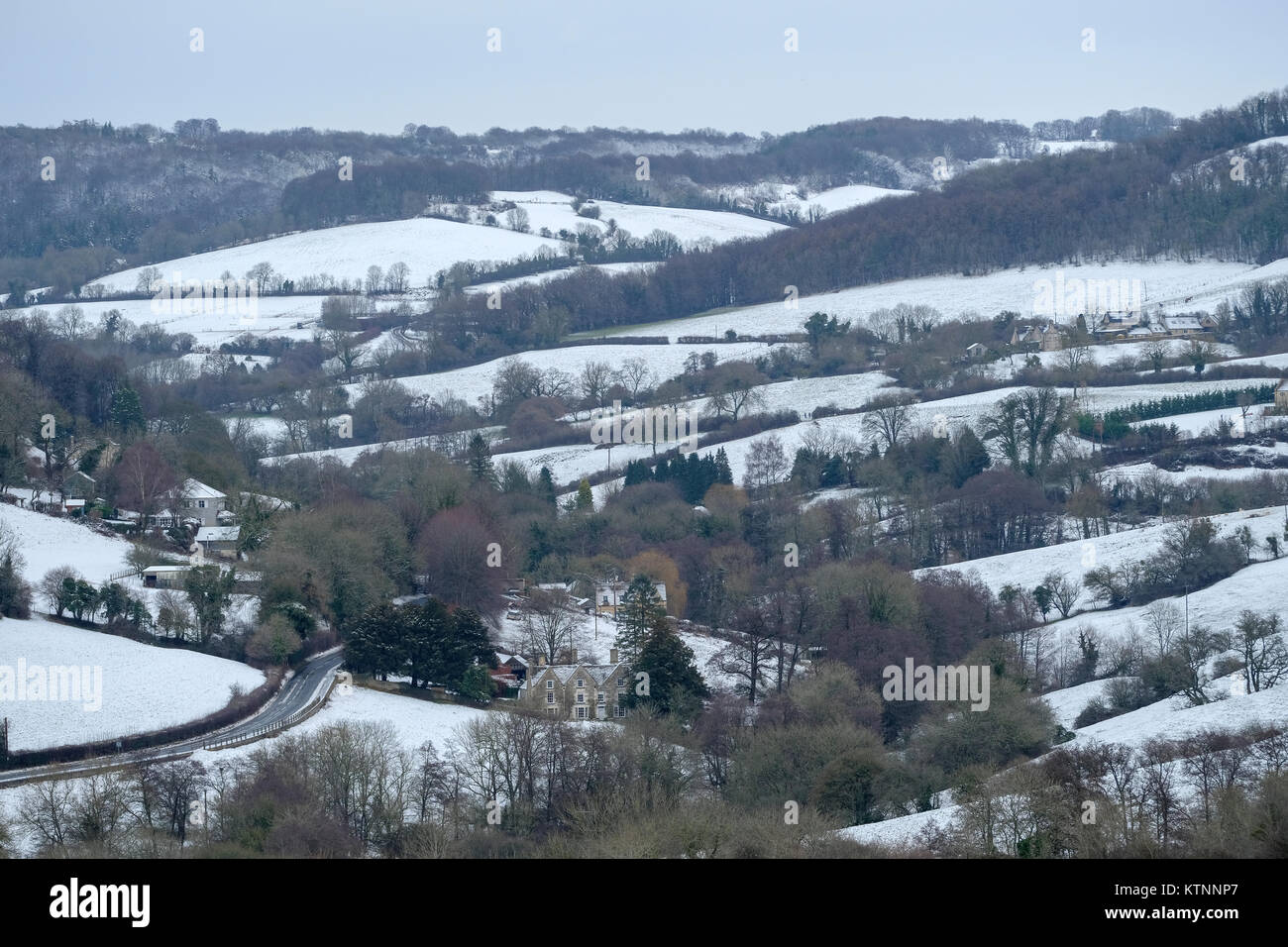 Stroud, Gloucestershire, UK. 27th Dec, 2017. Slad Valley covered in ...