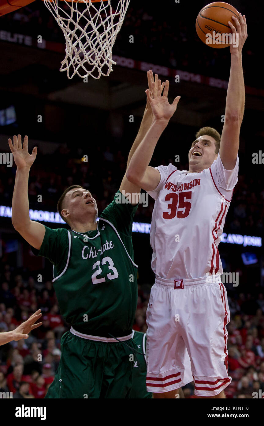 Madison, WI, USA. 27th Dec, 2017. Wisconsin Badgers forward Nate ...