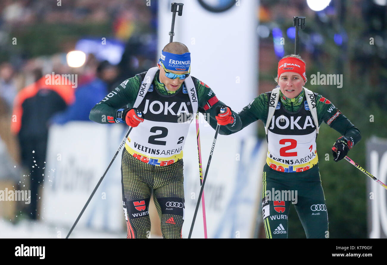 Gelsenkirchen, Germany. 28th Dec, 2017. German biathletes Erik Lesser ...