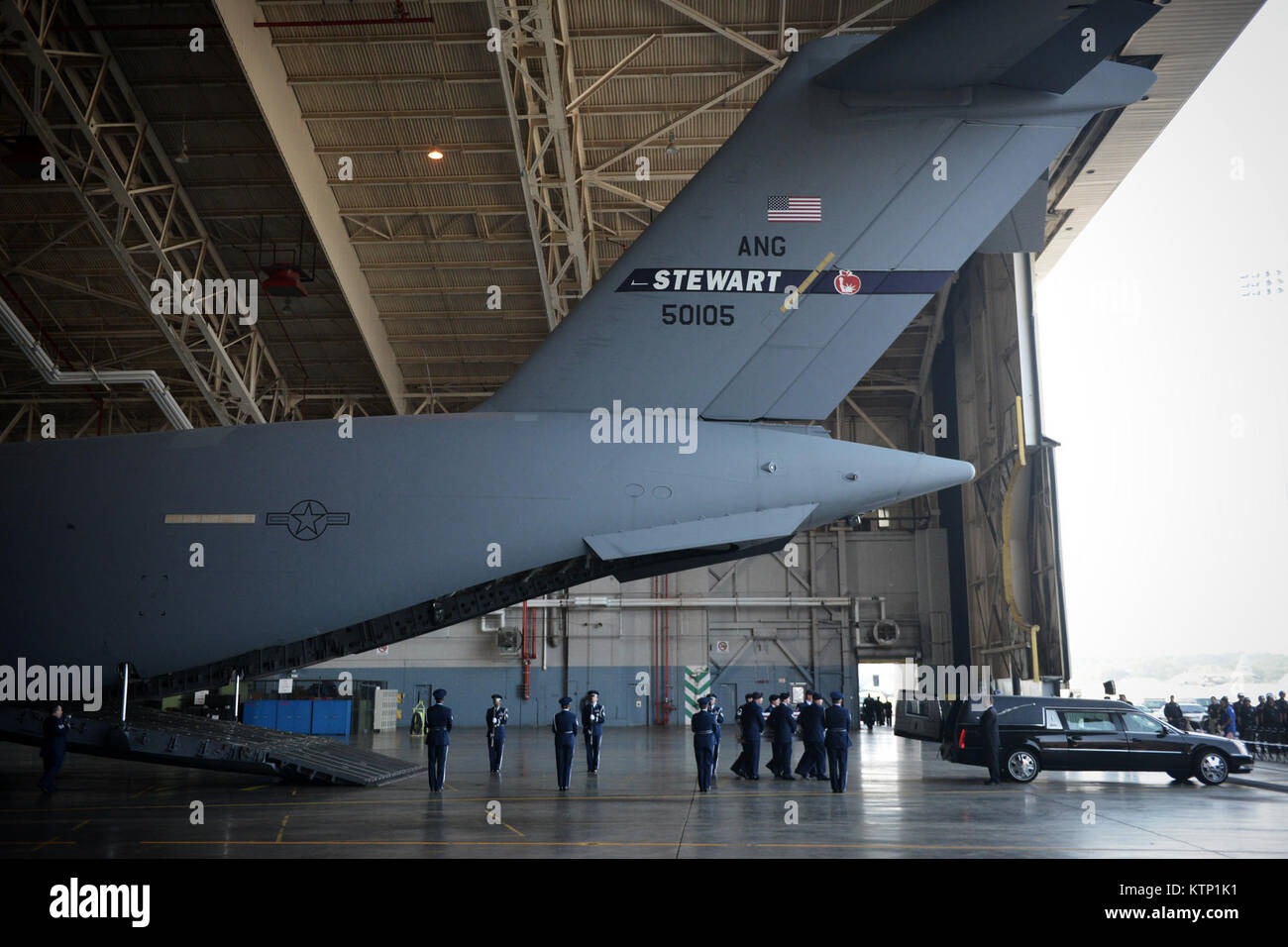 NEWBURGH, NY - Members of the 105th Airlift Wing, family members and ...