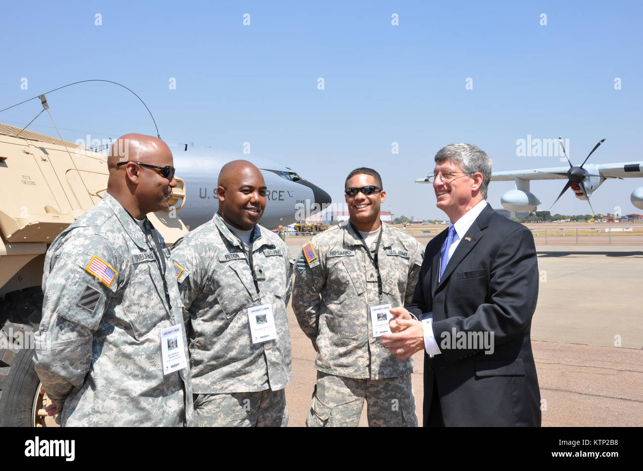 U.S. Ambassador to South Africa Donald H. Gips meets with (from left ...