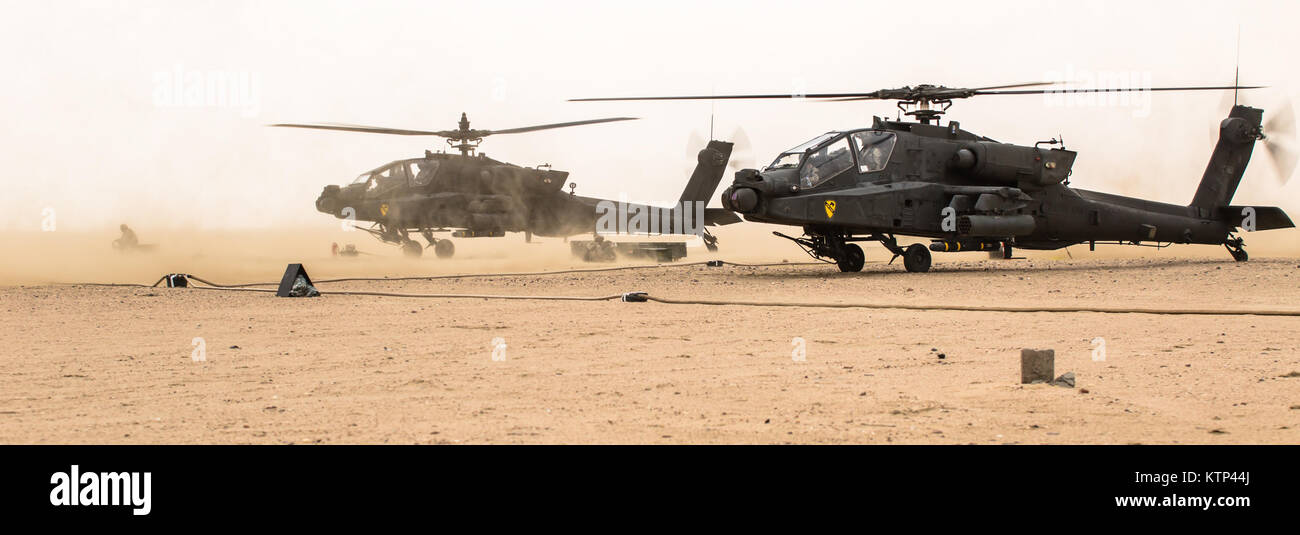 Two AH-64 Apaches, operated by 4th Battalion, 227th Attack ...
