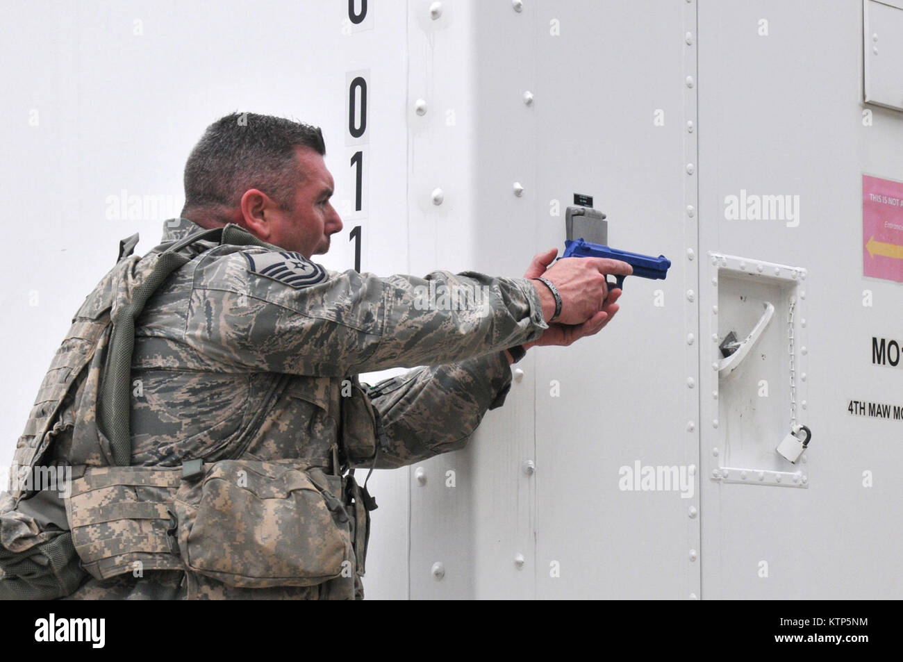 U.S. Air Force Master Sgt. Dan Murphy, with the105th Base Defense ...
