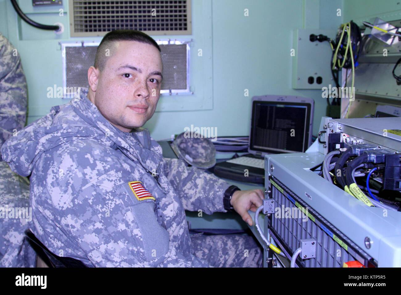 Spc. Matthew Vazquez, an Albion N.Y. resident and a signal soldier with ...
