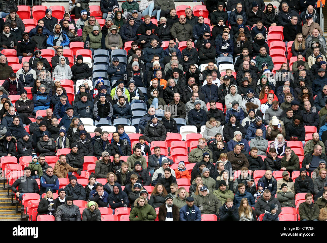 Empty seats dotted around the lower tier of the stadium during the ...