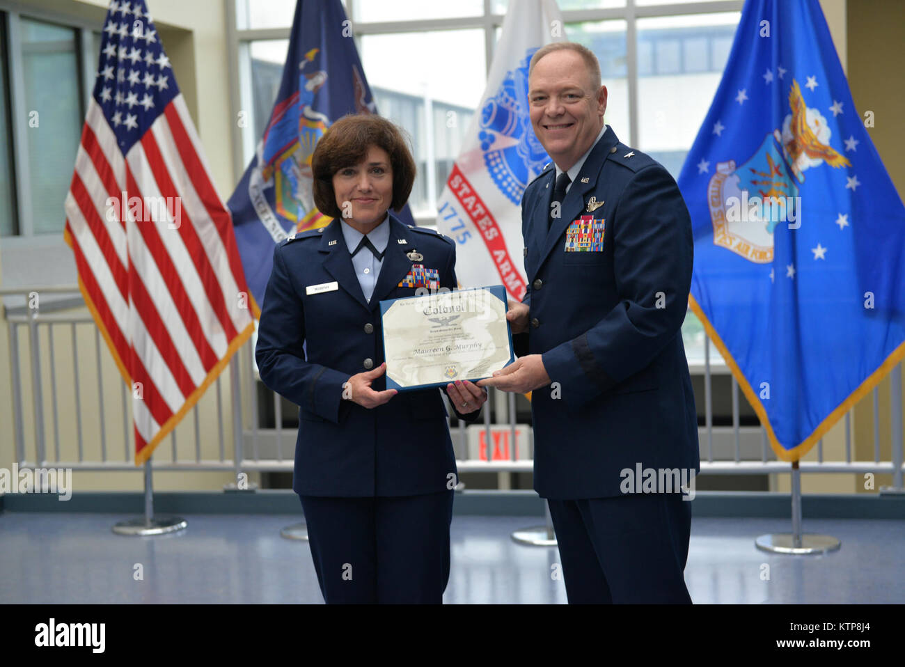 LATHAM- Col. Maureen Murphy and Brig Gen. Kevin Bradley display her ...