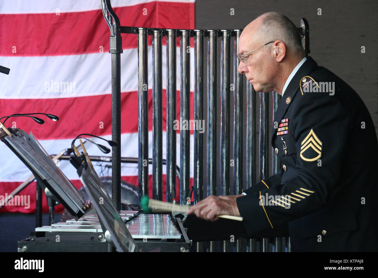 Staff Sgt. Richard Alexander of the 42nd Infantry Division Band plays ...