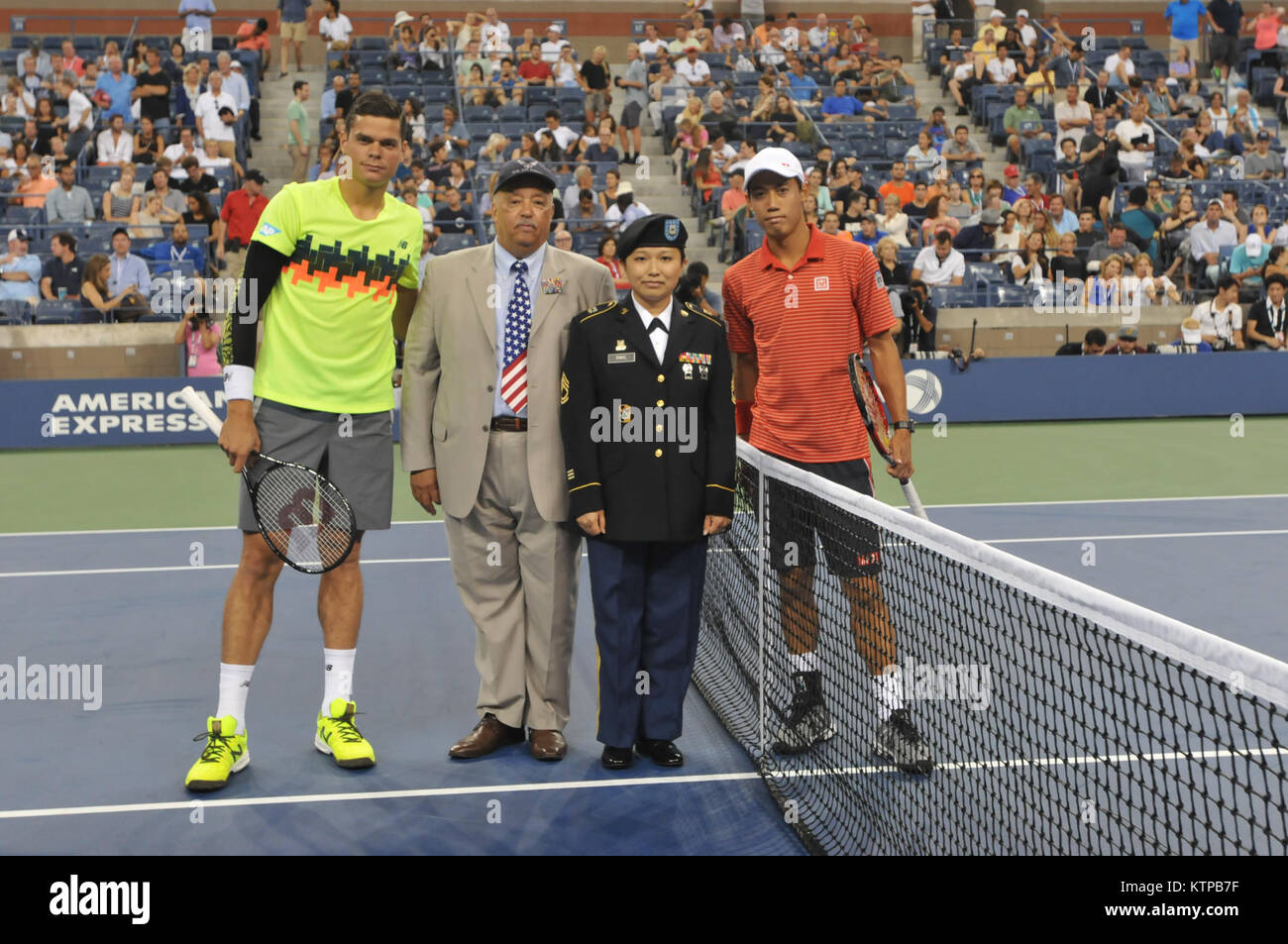 Milos raonic arthur ashe stadium hi-res stock photography and images ...
