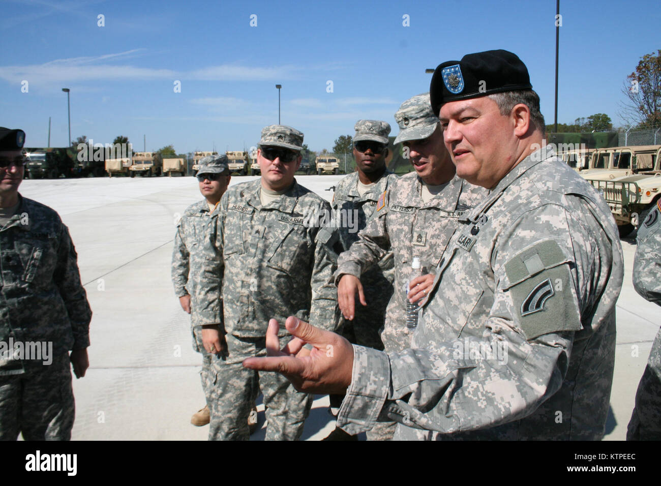 Members of the 42nd Infantry Division Headquarters staff receive an ...