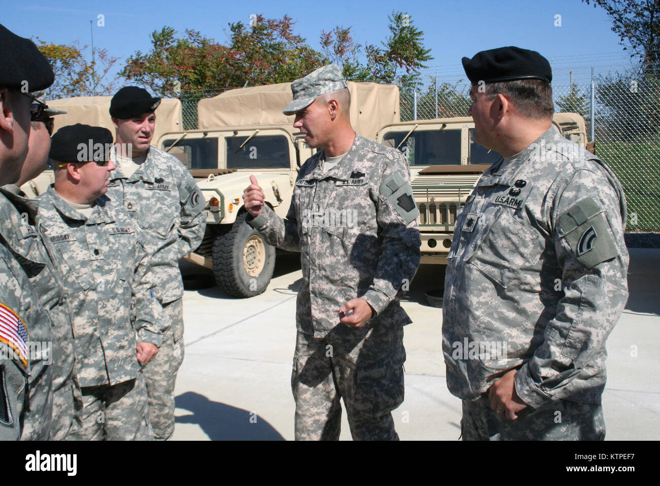 Members of the 42nd Infantry Division Headquarters staff receive an ...