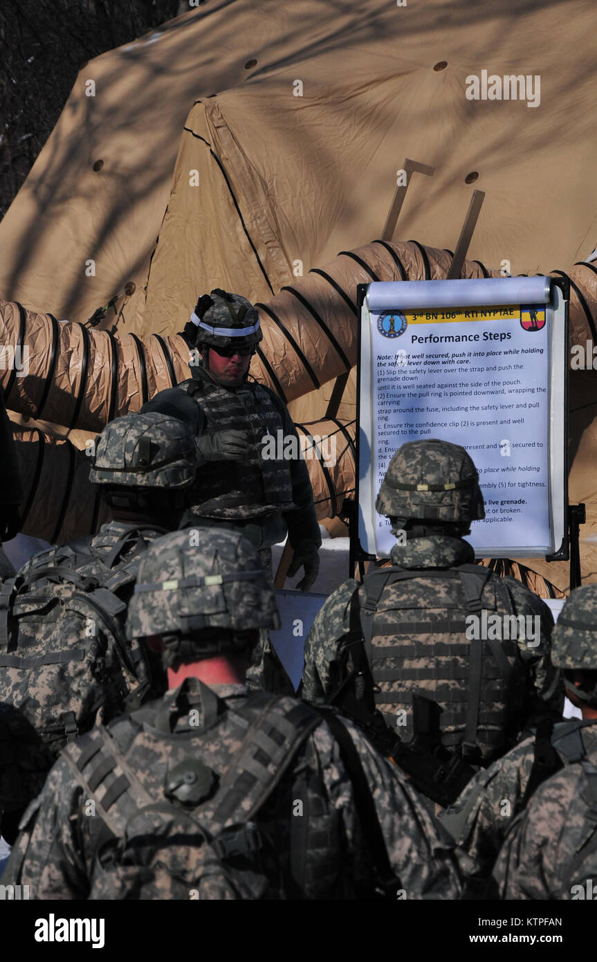 Soldiers from the 42nd Infantry Division, gather up for a safety brief ...