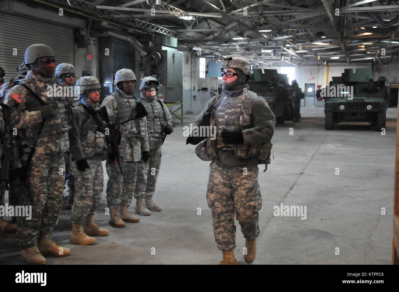 Sgt. 1st Class Nicholas Pardi, 42nd Infantry Division, conducts a ...