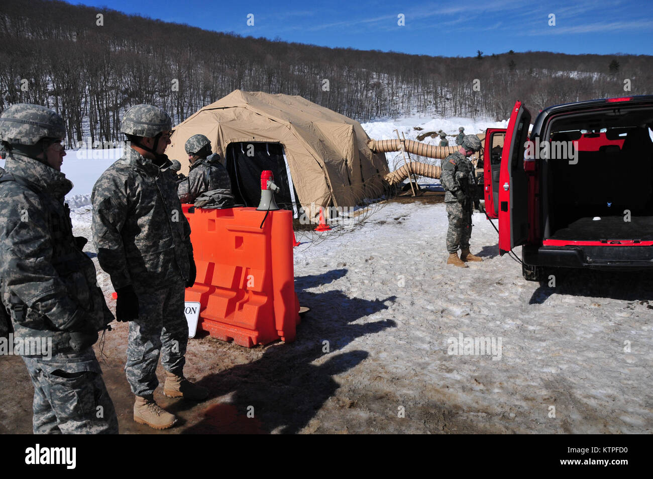 Maj. Jeremy Clark and Col. John Andonie watch as a 42nd Inf. Div ...