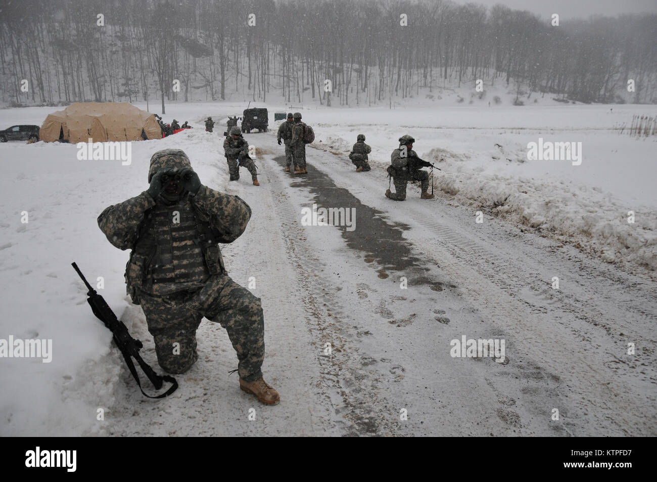 42nd Infantry Division Soldiers road march while looking for enemy ...
