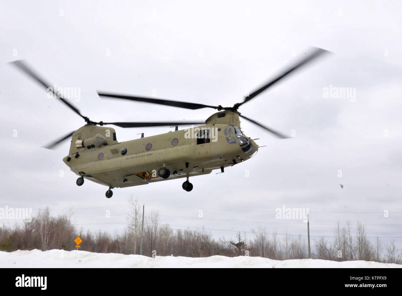 FORT DRUM, NY - A CH-47F flown by Company B. 3rd Battalion 126th ...