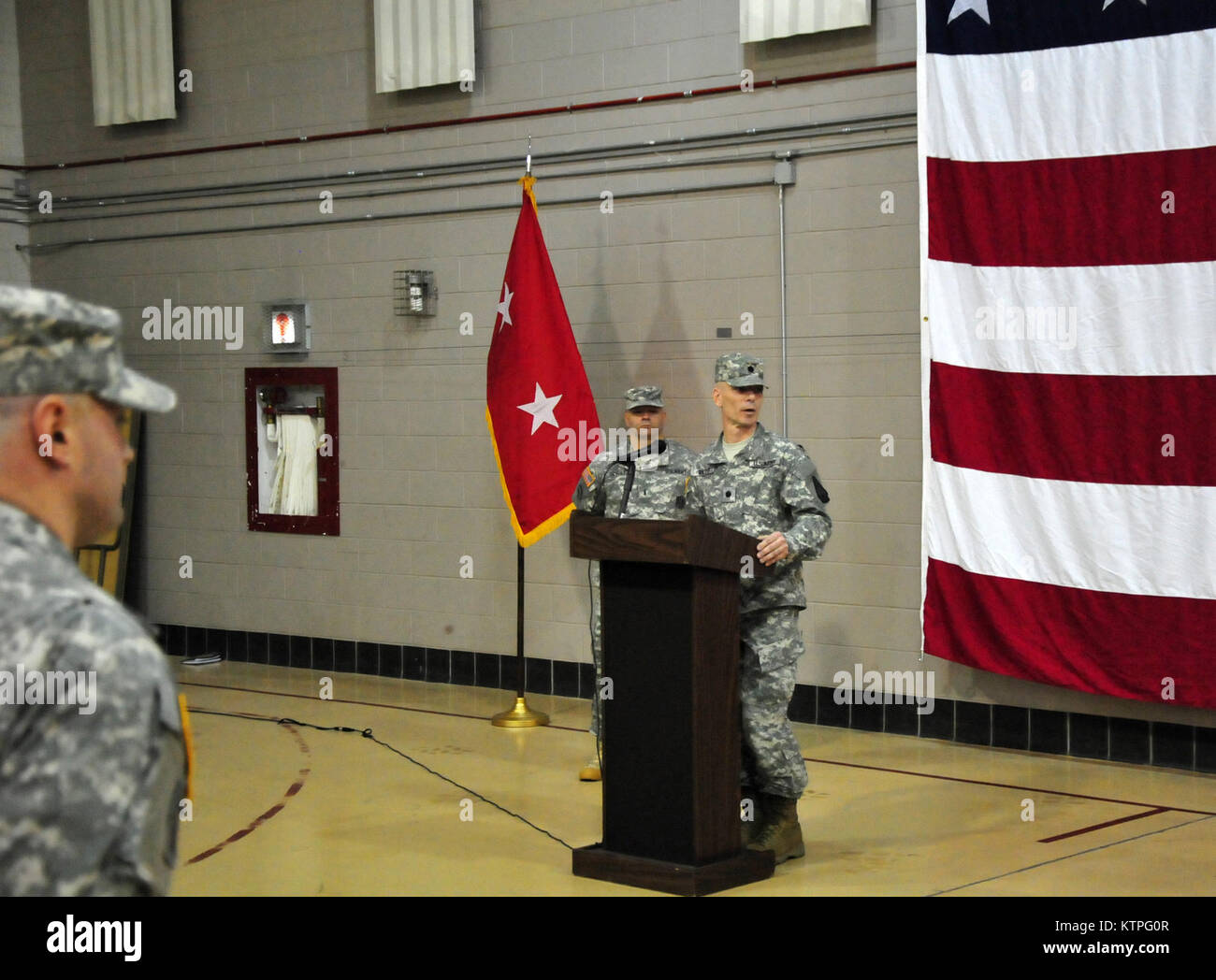 LATHAM -- Lt. Col. Henry Pettit, addres the State Adjutant General, Maj ...