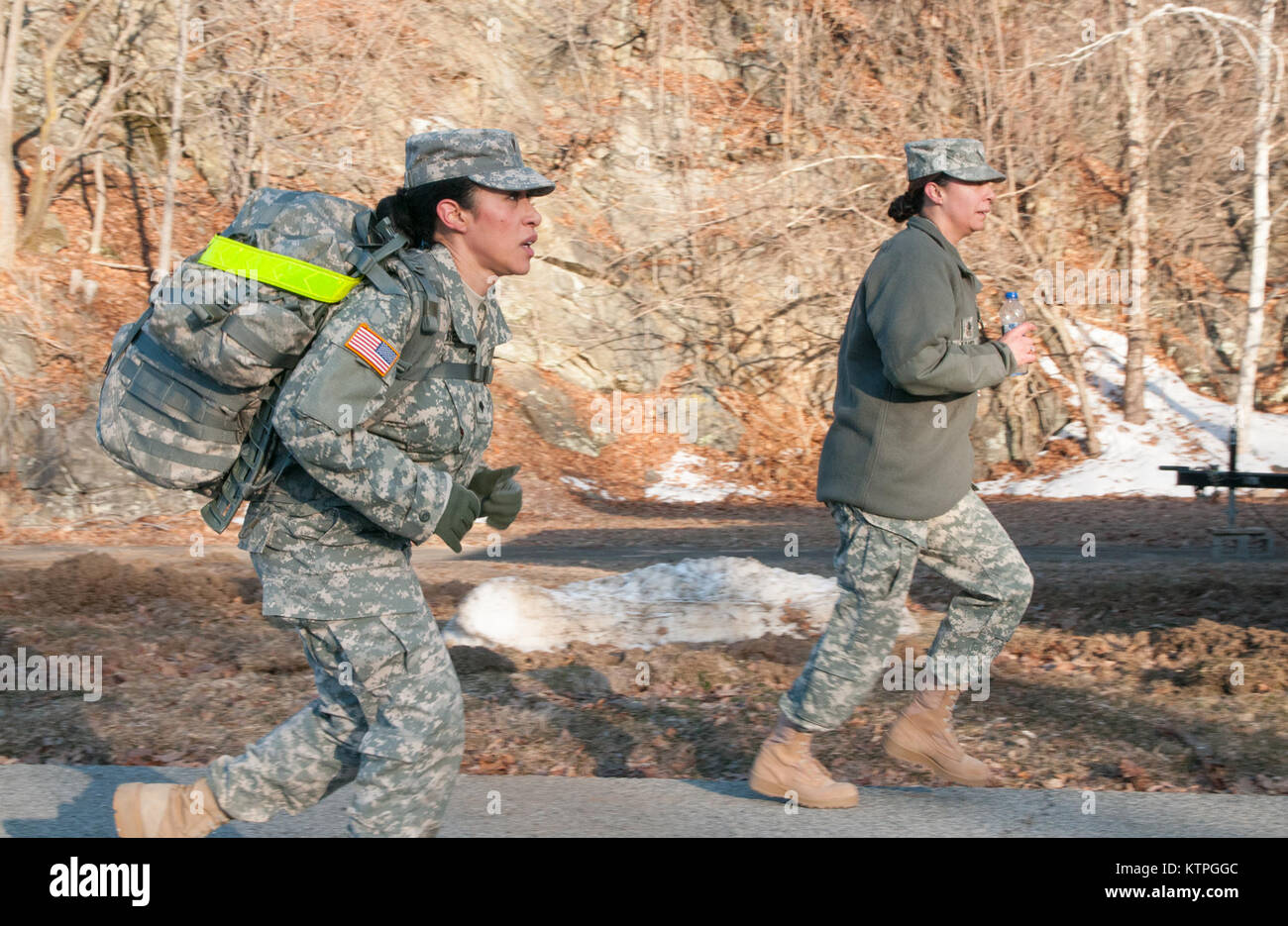 Spc. Elizabeth Ramirez competes in the ruck march event of the New York ...