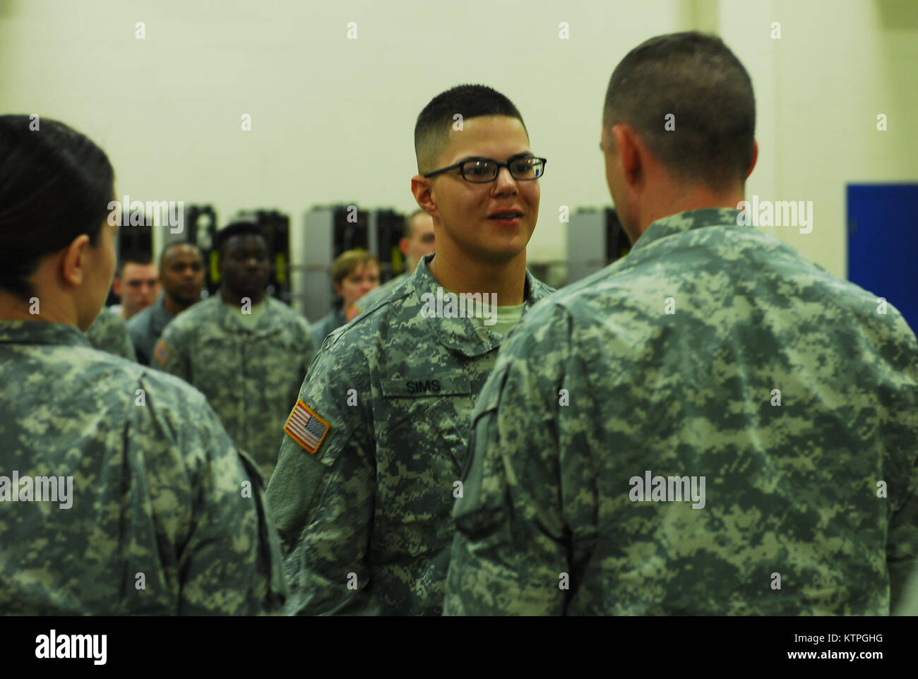 SYRACUSE, NY-- Recruits and new Soldiers lined up for a battle hand-off ...